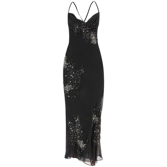 Des Phemmes Embellished Silk Maxi Dress